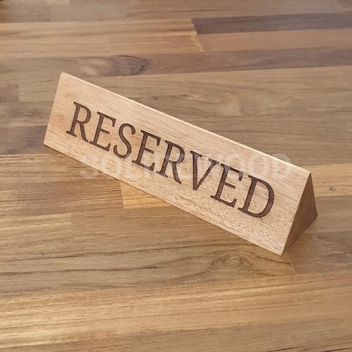 Jual reserved sign ( 2 SISI ) table wood tanda reserve tag meja - Kota ...
