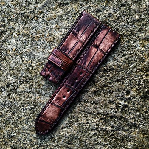 Jual Leather Strap Custom Tali Jam Kulit Watch Strap NUBUCK DARK BROWN ...