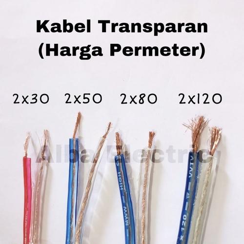 Jual Kabel Listrik Transparan 2x50 Harga Meteran Transparant Bening ...