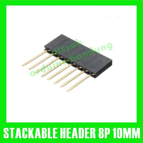 Promo PIN HEADER FEMALE 8 8P 10MM LONG STACKABLE FOR ARDUINO UNO MEGA ...