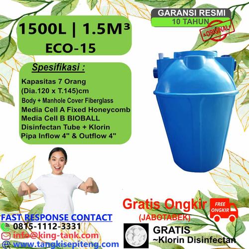 Jual BIOTECH Septictank Vertikal Mini 1500 liter / 1.5m3 BIOTANK ...
