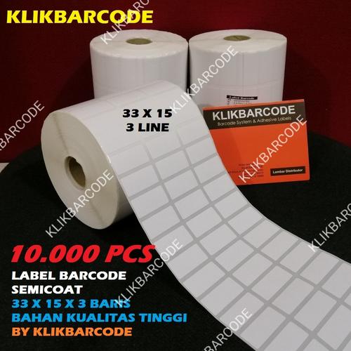 Jual LABEL BARCODE 33 X 15 - 3 BARIS - GAP PORPORASI - SEMICOAT - ISI ...