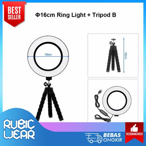 Jual Lampu Ring Light Led Kamera 8W 6 Inch RL-19 - White - Ring Light ...