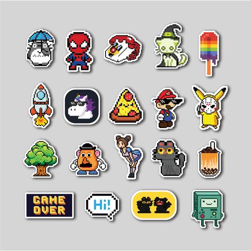 Jual STICKER PIXEL ART / STICKER PACK HELM LAPTOP VINYL / STIKER MURAH ...