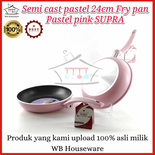 Jual panci teflon anti lengket 24cm / semi cast pastel pink Fry pan ...