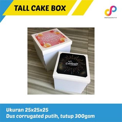 Jual CUSTOM TALL CAKE BOX - DUS KUE CORRUGATED PUTIH - 25x25x25 sm ...