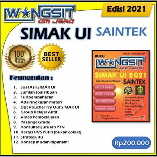 Jual SIMAK UI IPA] Buku Wangsit Om Jero SIMAK UI 2021 SAINTEK - Jakarta Pusat - khailla | Tokopedia