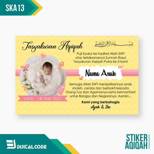 Jual SKA13 Stiker Label Syukuran Aqiqah Kelahiran Anak - Kota Medan ...