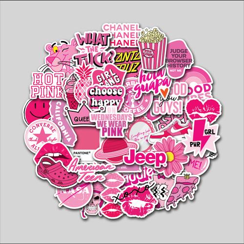 Jual STICKER HOT PINK / STICKER PACK HELM LAPTOP VINYL / STIKER MURAH ...