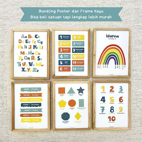 Jual Poster Edukasi Tematik Anak Premium Dengan Frame Kayu (Hiasan ...