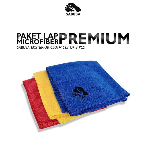 Promo SABUSA Paket 3pcs Kain Lap Microfiber Mobil Premium 40x40cm Biru ...