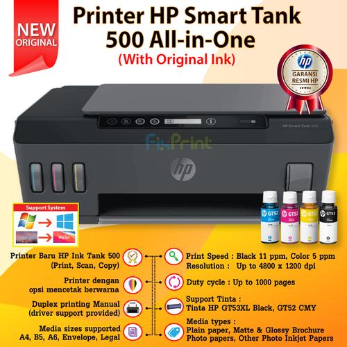 Promo Printer Smart Tank HP 500 Print Scan Copy Pengganti HP 315 all in ...