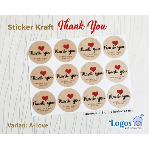 Jual Sticker kraft Thank You stiker label cake cookies hampers ...