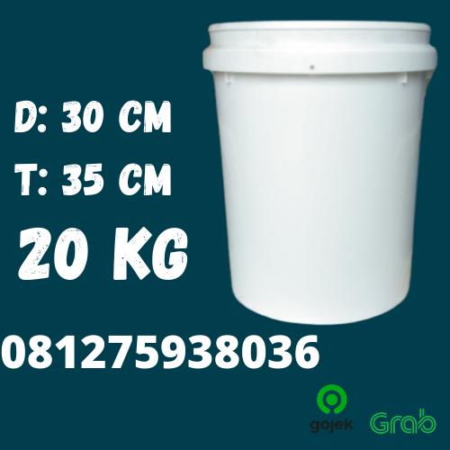 Jual Ember Cat Plastik Besar Pail 20 kg baskom air bucket putih kilo ...