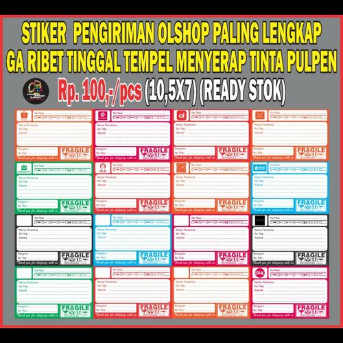 Jual (ISI 100PCS) STIKER PENGIRIMAN OLSHOP PALING LENGKAP & MURAH UK 10 ...
