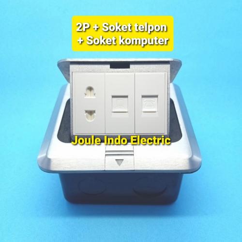 Jual Stop Kontak Lantai Tanam Floor Outlet 2P+ Soket Telpon+ Soket ...