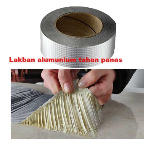 Jual Lakban Aluminium Foil Tape Tahan air & sinar matahari anti bocor Lem - 5CM X 5 METER ...