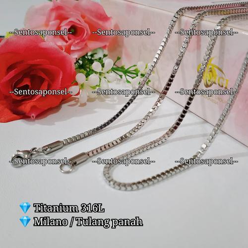 Jual Rantai kalung titanium model milano tulang panah - 60cm - Kab ...