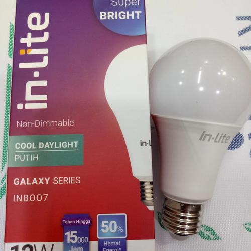 Jual Lampu Led bergaransi 12 watt In-Lite LED BULD INB007 (putih ...
