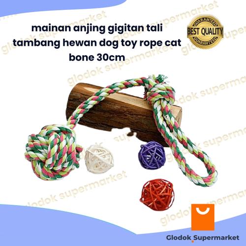 Jual mainan anjing gigitan tali tambang hewan dog toy rope cat bone ...