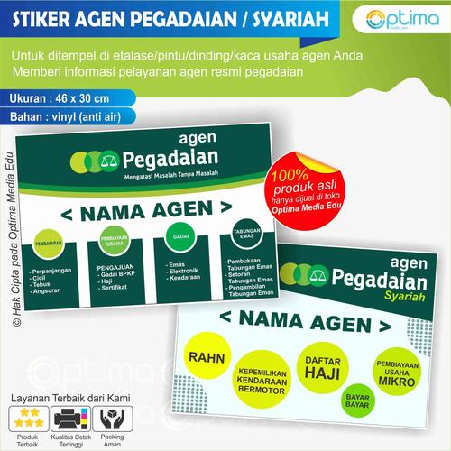 Jual STIKER AGEN PEGADAIAN / PEGADAIAN SYARIAH - PEGADAIAN BIASA - Kab ...