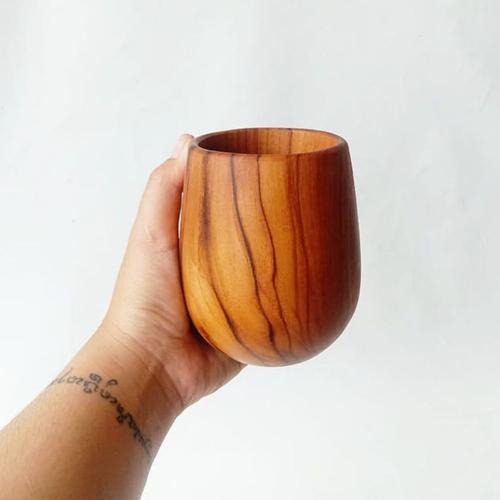 Jual Noura Wooden Glass Mug / Gelas Cangkir Kuksa Kopi Kayu Jati 350ml ...