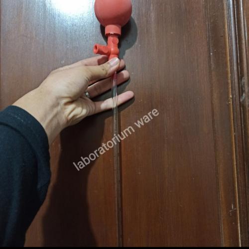 Jual Measuring pipette - pipet ukur + bulb merah 10ml - 10ml skala biru ...