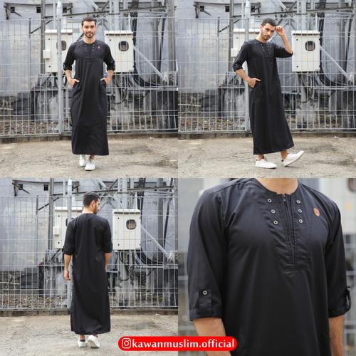 Jual Baju Jubah Gamis Pria Ikhwan Lengan Pendek 3/4 Asli Kawan Muslim ...