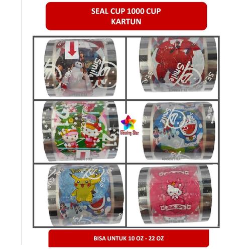 Jual 1000CUP Plastik Lid Sealer Cup Polos Kartun Buah Teh /Seal Cup ...
