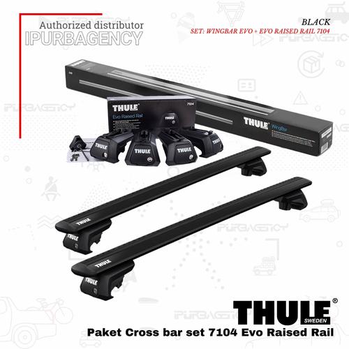 Jual Thule Cross bar set Raised rail Evo 7104 - Wingbar black - Jakarta ...