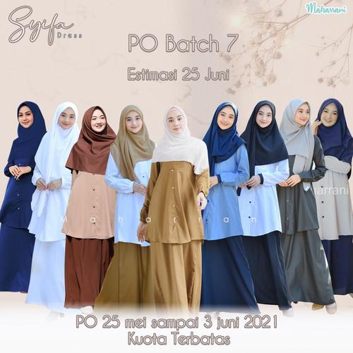 Jual Baju kerja / seragam PDH Syifa dress maharrani hijab - putih hitam ...