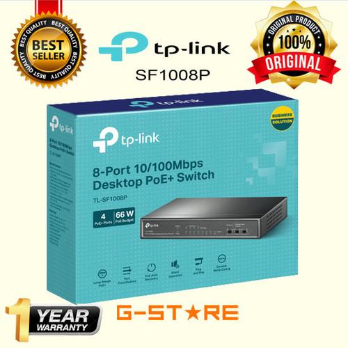 Jual TP-LINK TL-SF1008P 8-Port 10/100Mbps Desktop Switch with 4-Port ...