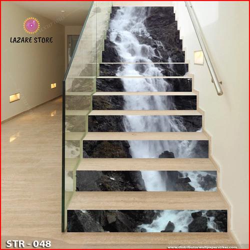 Jual Wallpaper Walpaper Stiker Tangga Custom 3D Pemandangan Air Terjun ...
