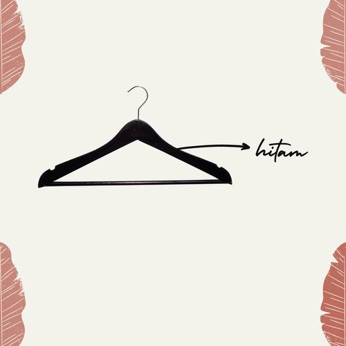 Jual Hanger Kayu Dewasa Murah Warna Hitam Putih Natural Gantungan baju ...