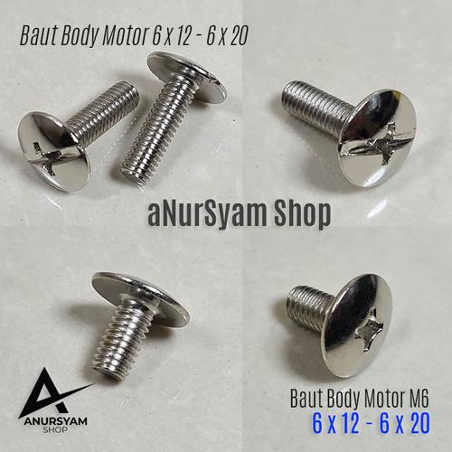 Jual Baut Body Motor M6 / Baut JT M6 / Baut Motor M6 - M6 x 20 - Kota ...
