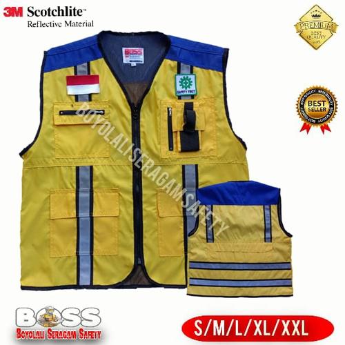 Jual ROMPI SAFETY VEST HSE BIRU KUNING-ROMPI SAFETY JAPAN DRILL 3M ...
