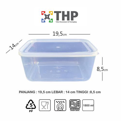 Jual KMP Mutiara 1800 (19.5x14 h:8.5) Kotak Plastik Wadah Box ...