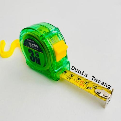 Jual Meteran Rol TEKIRO 3 m Transparan Hijau - Meteran 3m Measurement ...
