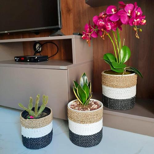 Jual COVER POT BUNGA TANAMAN ANYAMAN SEAGRASS DEKORASI / KERANJANG ...