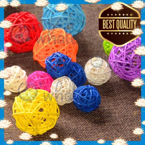 Jual Bola kayu rotan mainan gigitan burung parrot lovebird kelinci ...