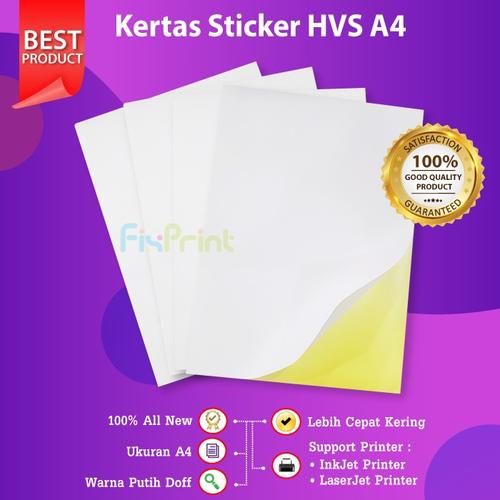 Jual Kertas Stiker Label Sticker Paper HVS Glossy A4 Print Inkjet ...