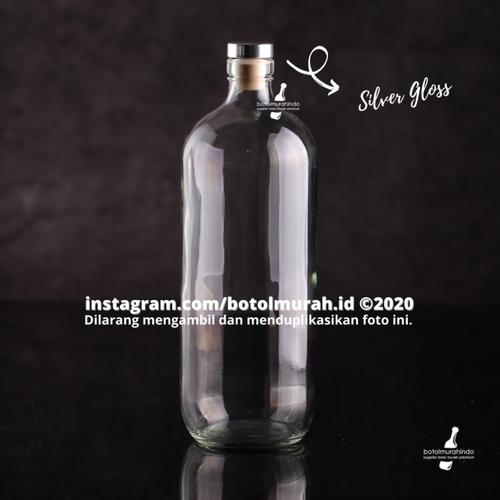 Jual Botol Kaca Bening 1L Litre 1000 ml Glass Bottle BARU 100% Silver ...