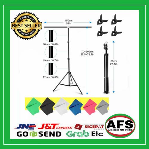 Jual stand Background Green screen /Backdrop stand 150cm foto studio ...