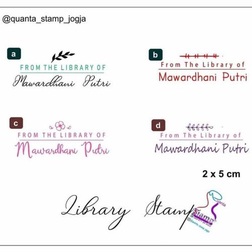 Jual stempel buku perpustakaan motif bunga - Kab. Sleman - Stempel ...