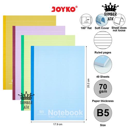 Jual Buku Tulis Catatan Bergaris Ruled Notebook Joyko NB-705 B5 40 ...