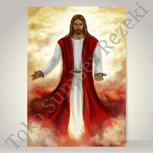 Jual Poster Banner Yesus Awan Tuhan Besar Langit Surga Paper Kanvas ...