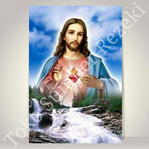 Jual Poster Banner Yesus Tuhan Besar Langit Sungai Paper Kanvas Lukisan ...