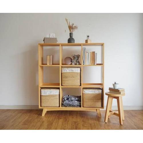 Jual Rak buku kayu minimalis 3x3 dengan kaki kayu solid - Kota Surabaya ...