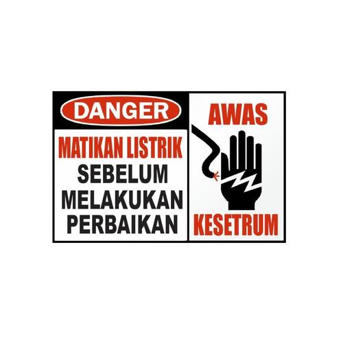 Jual stiker matikan listrik sebelum melakukan perbaikan ukuran 15x20cm ...