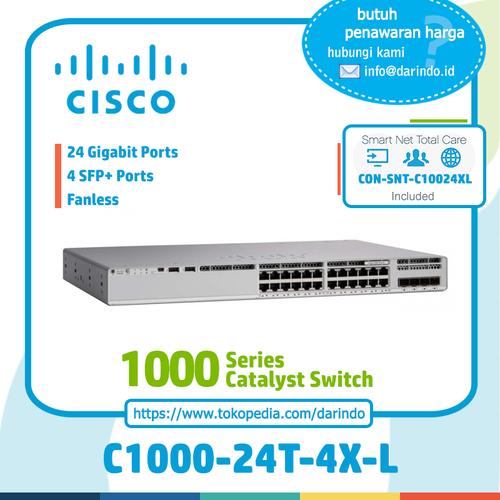 Jual Cisco C1000-24T-4X-L Catalyst 1000 Series Switch + Smart Net - Jakarta Pusat - Darindo ...